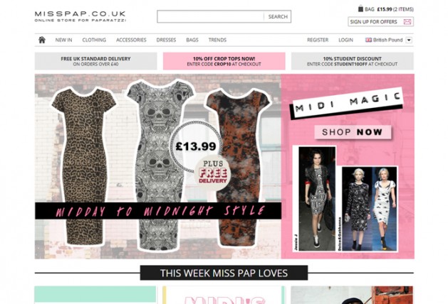 Misspap Clothing E-commerce Web site design